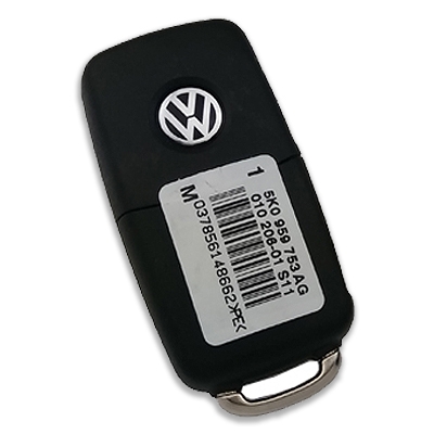 Volkswagen New 3 Button Flip Remote Key (Original) (5K0 837 202 AJ, 433 ...